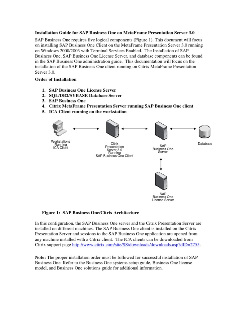 Installation and Configuration Guide for Running SAP Business One ...