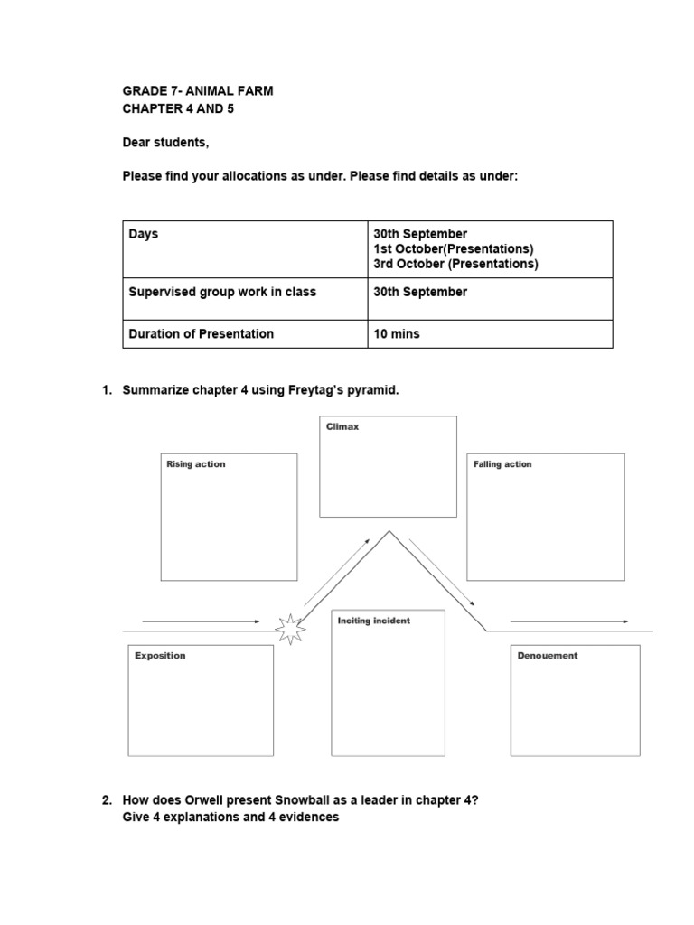 Animal Farm Ch 4 and 5 Project Ideas | PDF