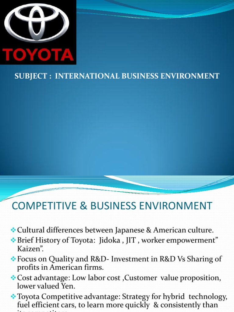 Assessing the Impact of Toyota's Global Strategy: A Study of the ...