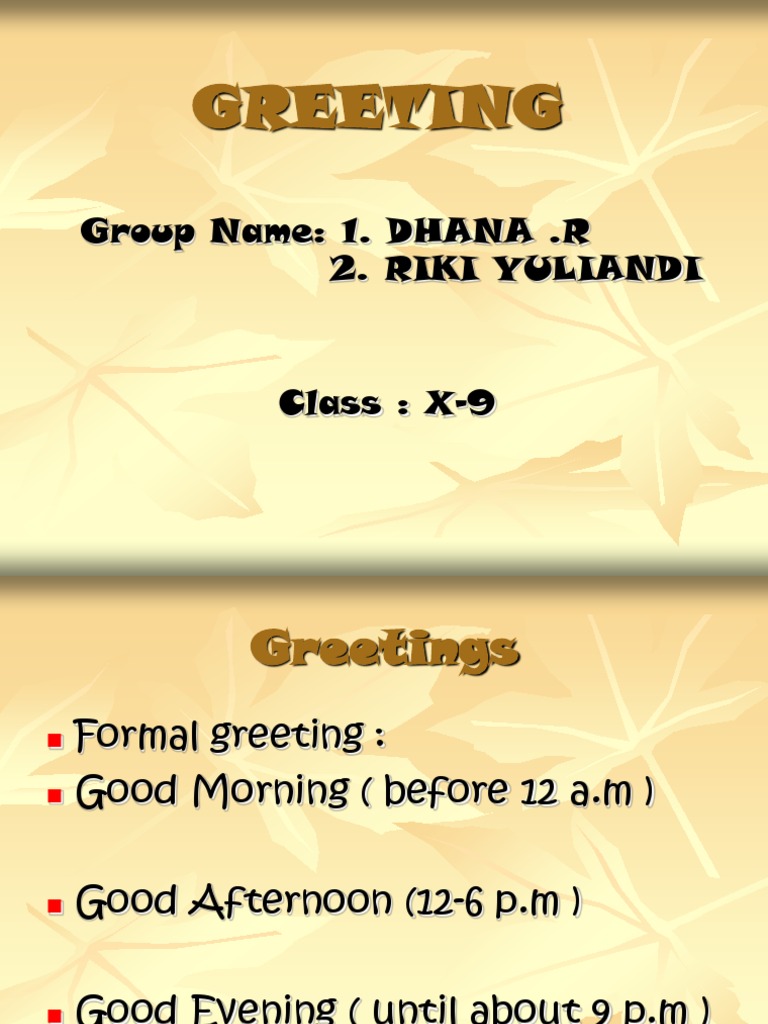 Greetings and Introductions Guide | PDF | Career & Growth | Language ...