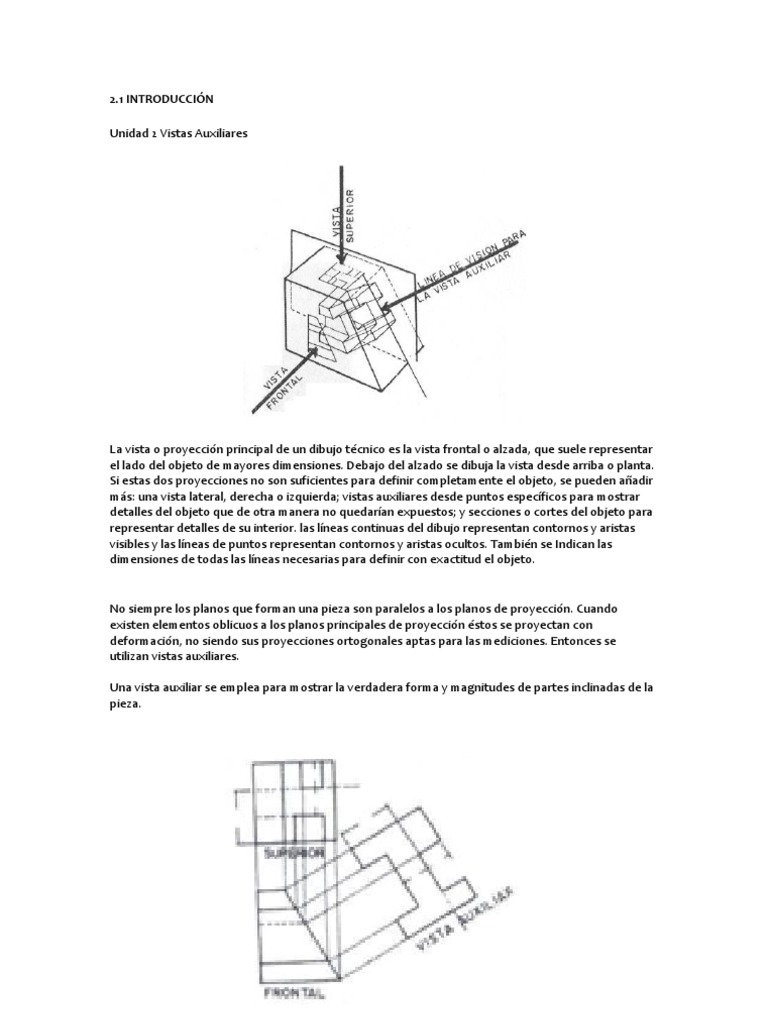 Vistas Auxiliares en Dibujo Técnico | PDF | Geometria plana ...