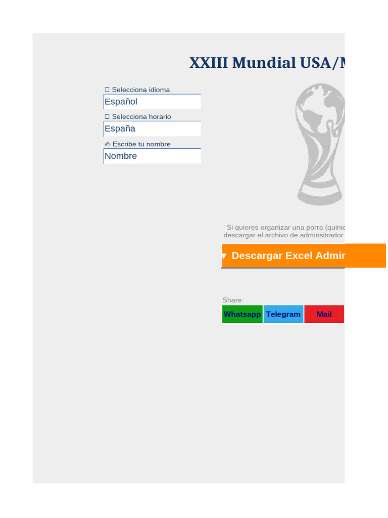 Porra Mundial 2026 Excel, Simulador, Fixture | PDF | Asociación de ...