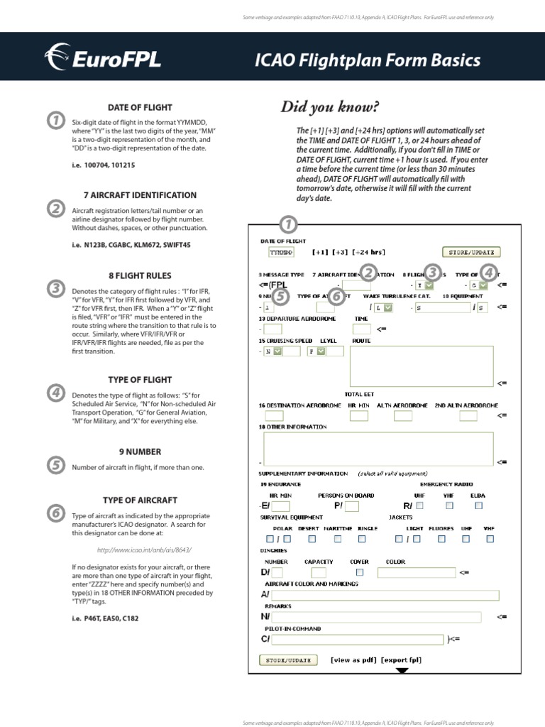 EuroFPL-ICAO Flightplan Form Basics | PDF | Instrument Flight Rules ...