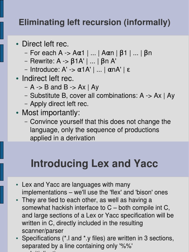 Eliminating Left Recursion (Informally) | PDF | Parsing | Metalogic