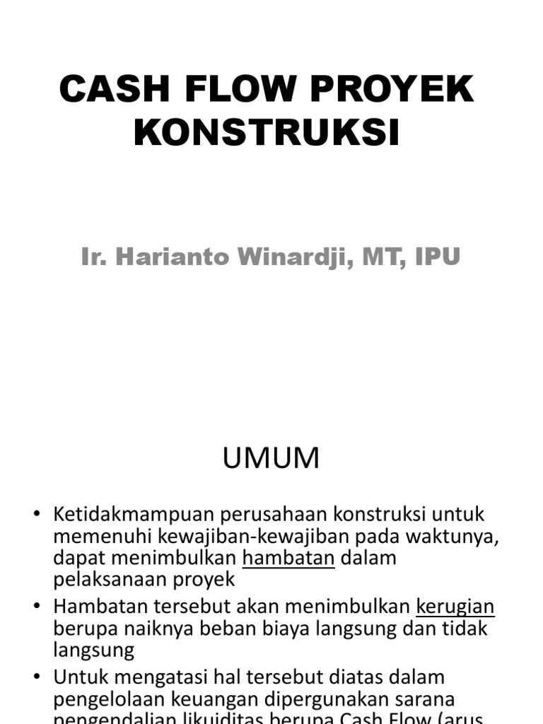Proyeksi Cash Flow Proyek Konstruksi | PDF | Pengelolaan Keuangan & Uang
