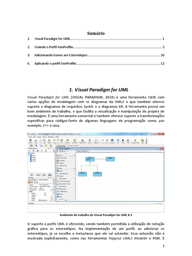 Visual Paradigm For UML Tutorial | PDF | Classe (programação de ...