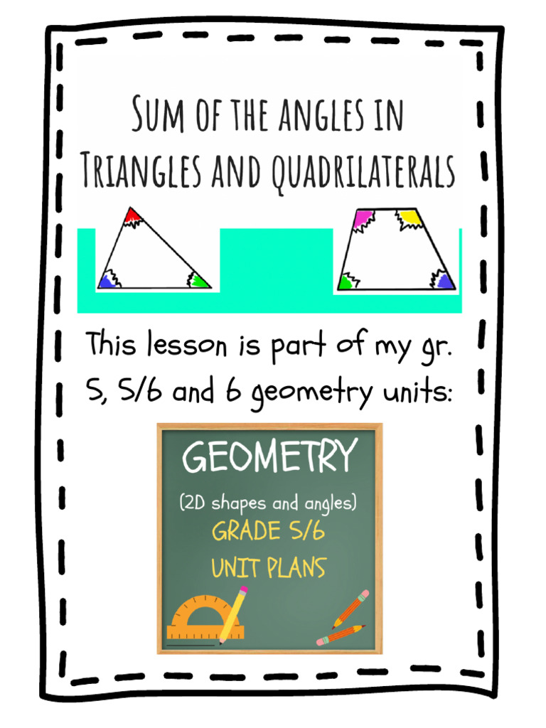 SumofAnglesinTrianglesandQuadrilateralsFREEWORKSHEETSandlesson-1 (1) | PDF