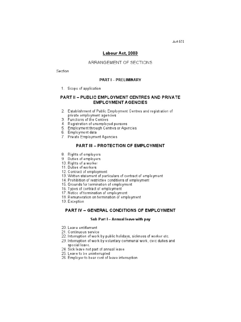 Labour Act 2003 | PDF | Strike Action | Employment