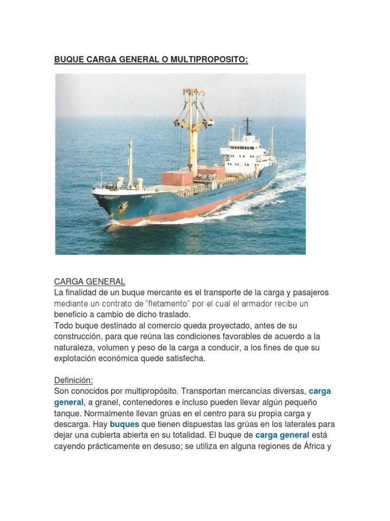 Buque Carga General o Multiproposito | PDF | Barco de carga | Buques