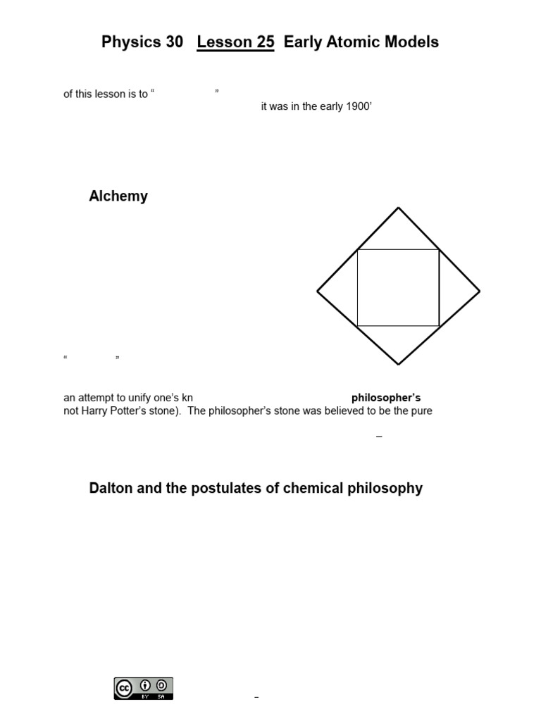 L25 Early Atomic Models | PDF | Chemical Elements | Electron