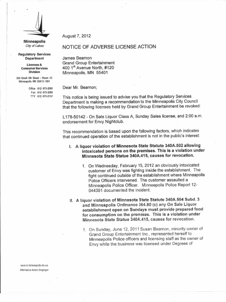 City Revocation Letters | PDF | Police | License