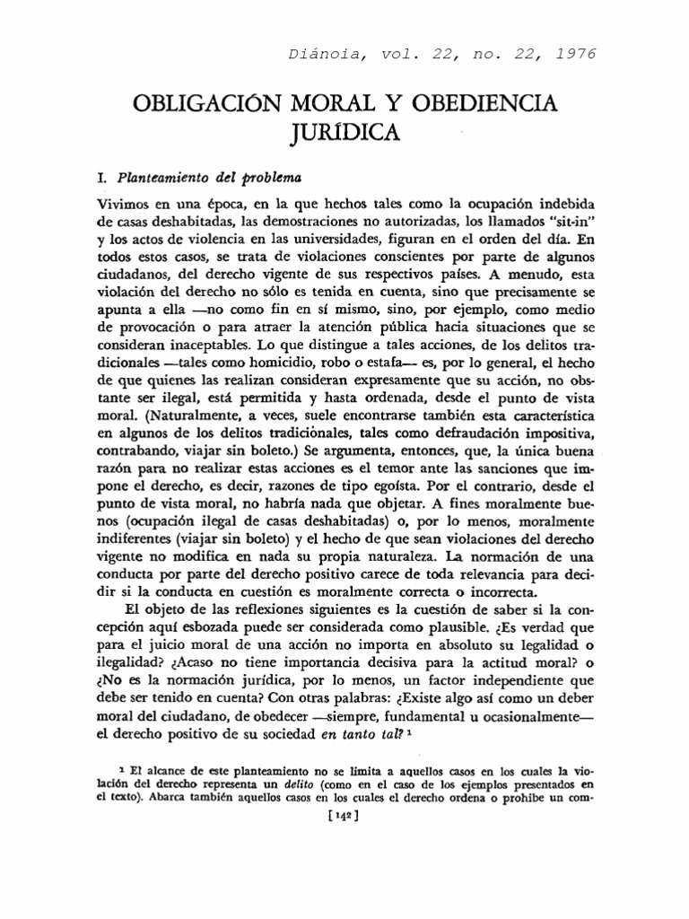Norbert Hoerster, Obligación Moral Y Obediencia Jurídica | PDF ...
