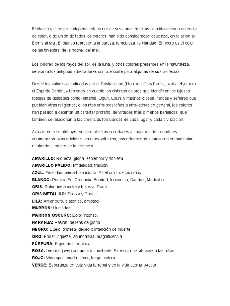 El Lenguaje de Los Colores | PDF | Blanco | Color