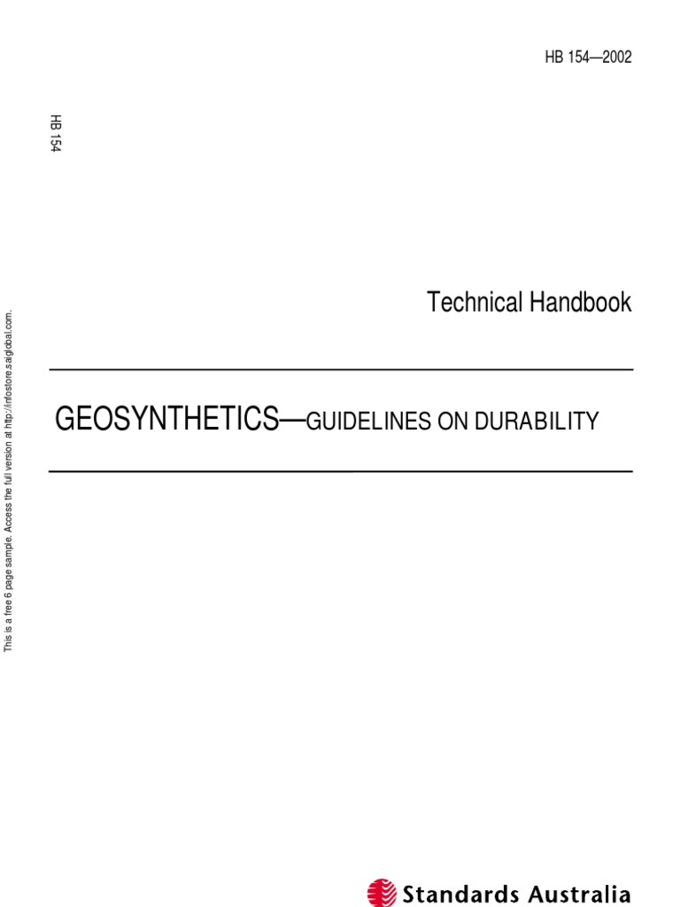 HB 154-2002 Geosynthetics - Guidelines On Durability | PDF | Building ...