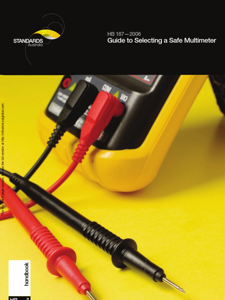 HB 187-2006 Guide To Selecting A Safe Multimeter | PDF | High Voltage | Alternating Current