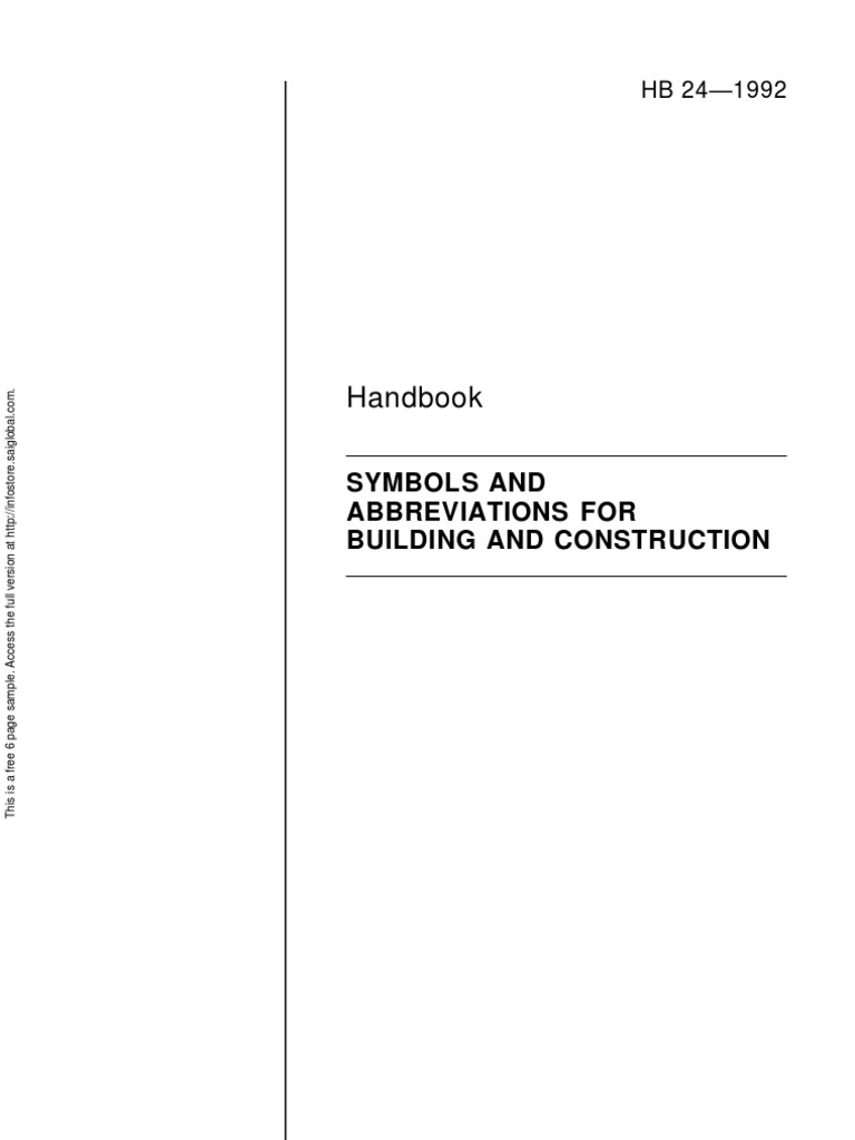 HB 24-1992 Symbols and Abbreviations For Building and Construction ...