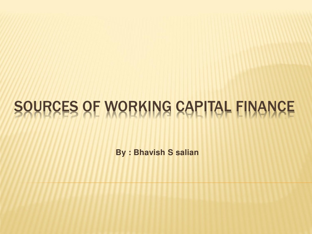 Sources of Working Capital Finance | PDF | Law