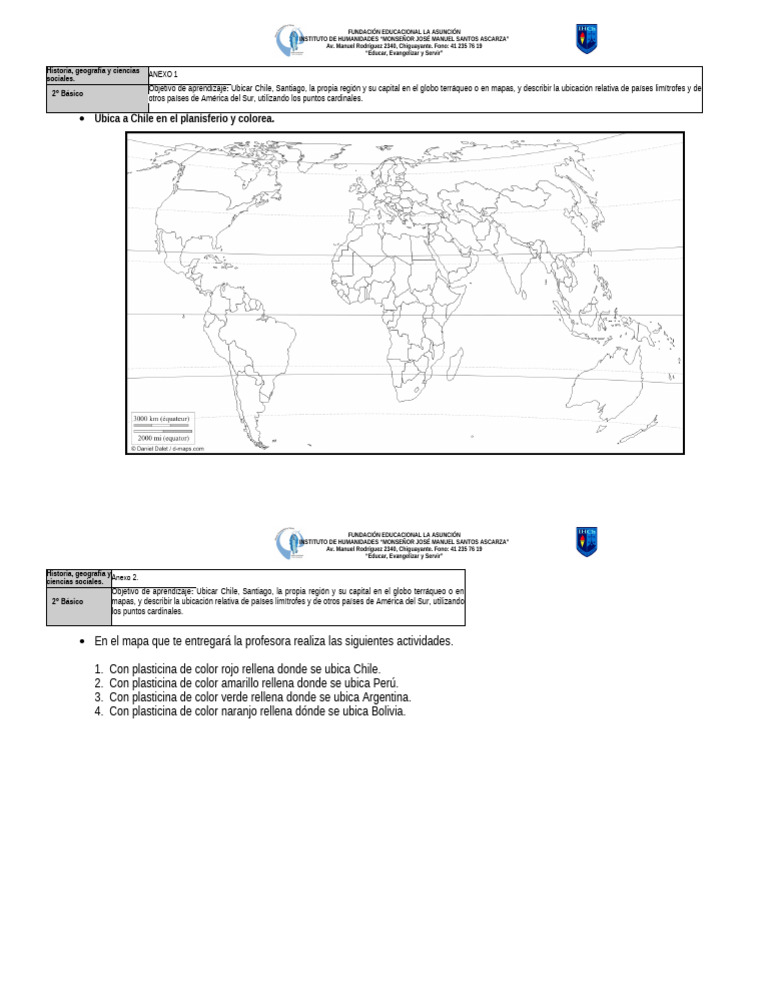 Planisferio y Mapa Paises Limitrofes. Anexo 1-2 | PDF