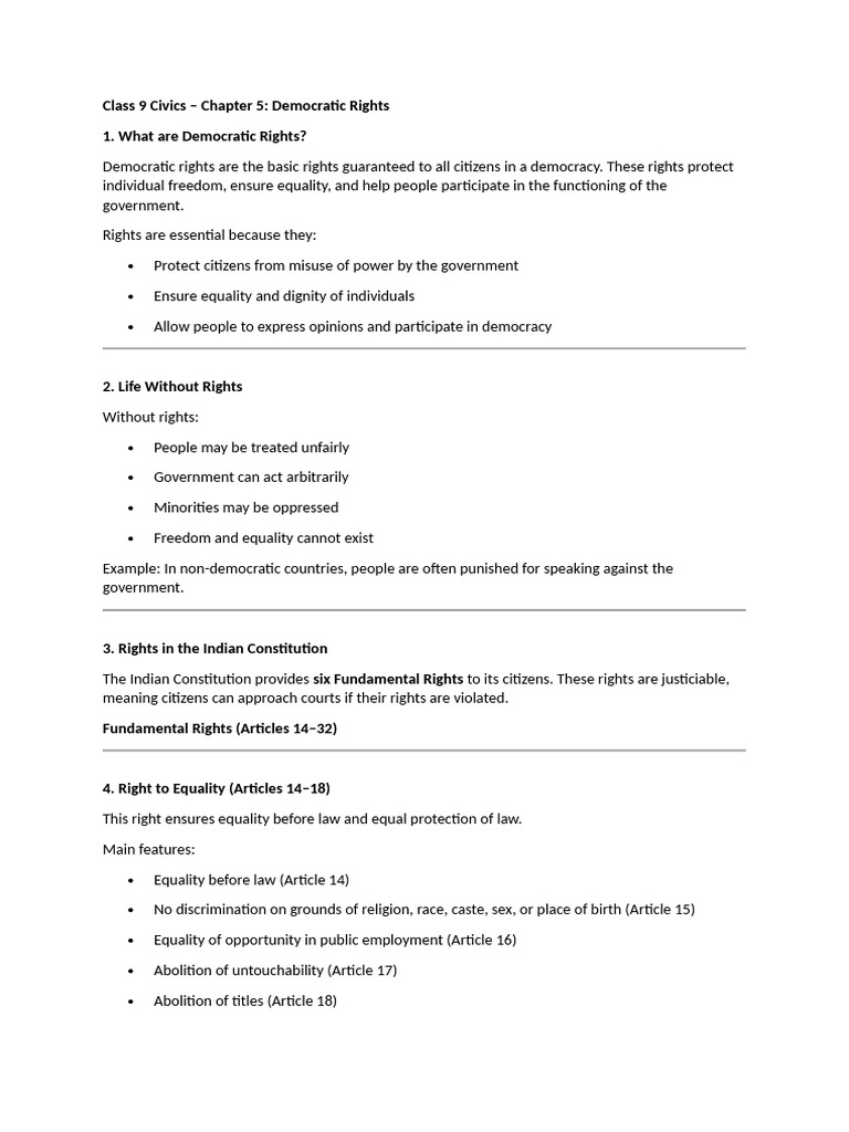 ch 5 civics | PDF | Habeas Corpus | Rights