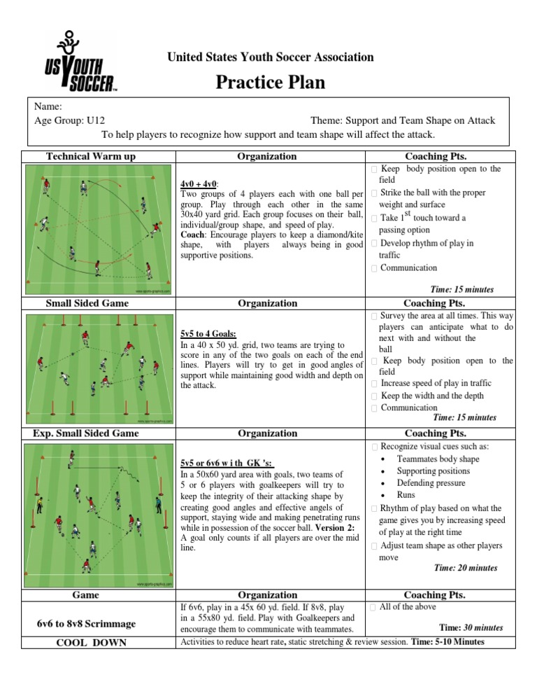 U12 - Attacking - Team Shape & Support | PDF
