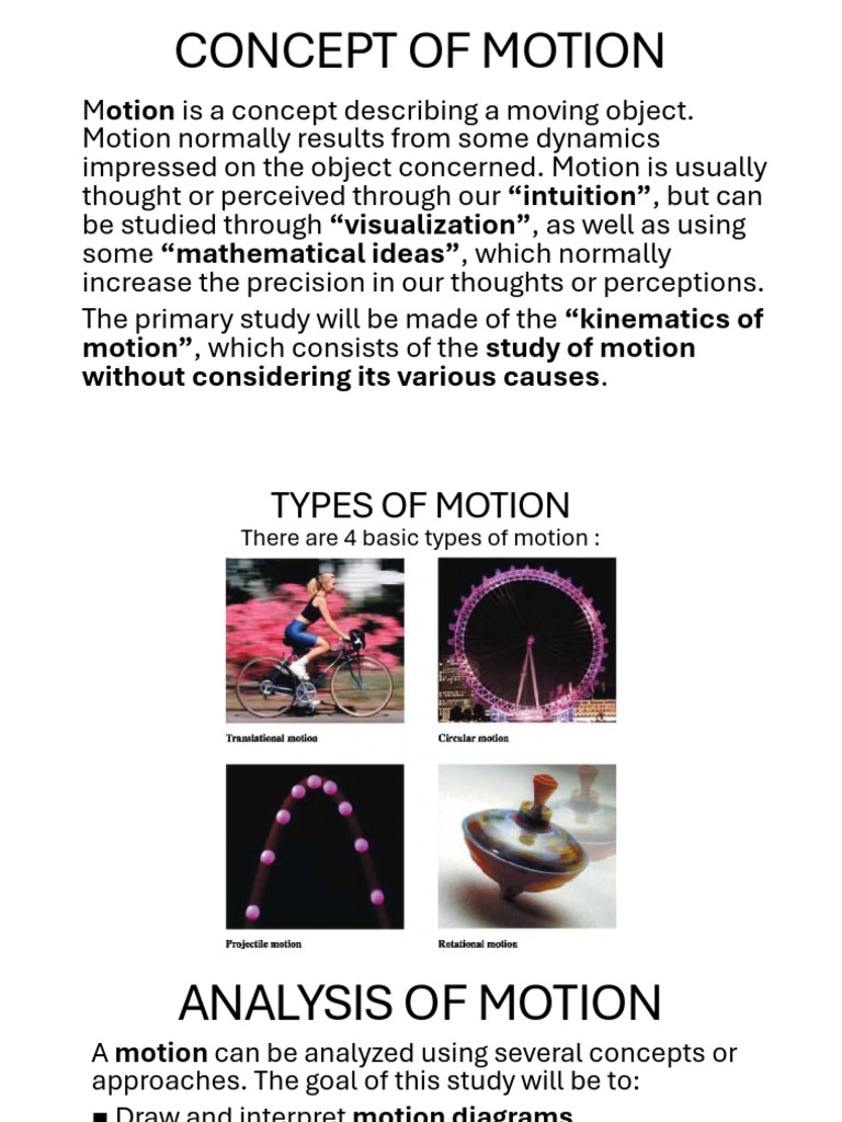 KINEMATICS OF MOTION CONCEPT (1) | PDF | Acceleration | Kinematics