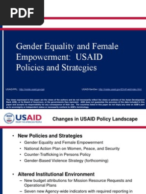 Usaid Gender Policy