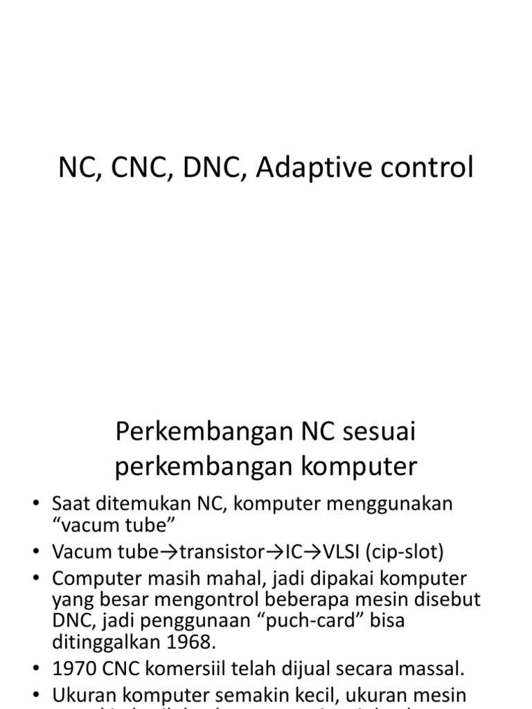 NC, CNC, DNC, Adaptive Control | PDF | Numerical Control | Computer Hardware