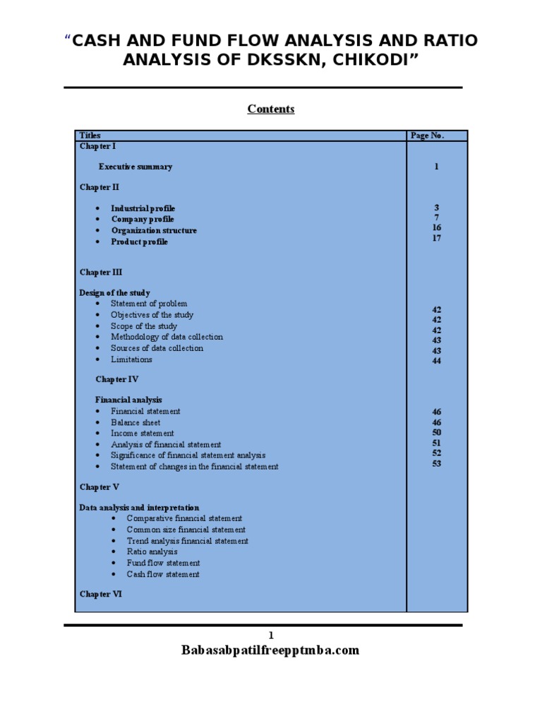A Project Report On Cash and Fund Flow Analysis and Ratio Analysis of ...