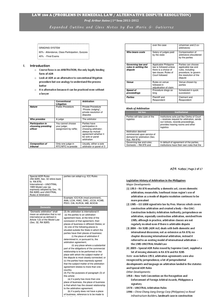 Law Students' Guide to ADR | PDF | Arbitration | Alternative Dispute ...