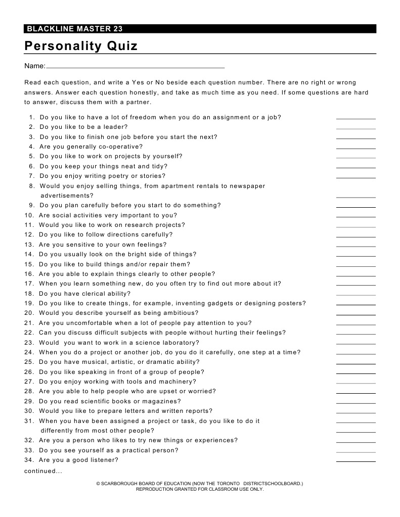 Personality Quiz | PDF | Science | Cognitive Science