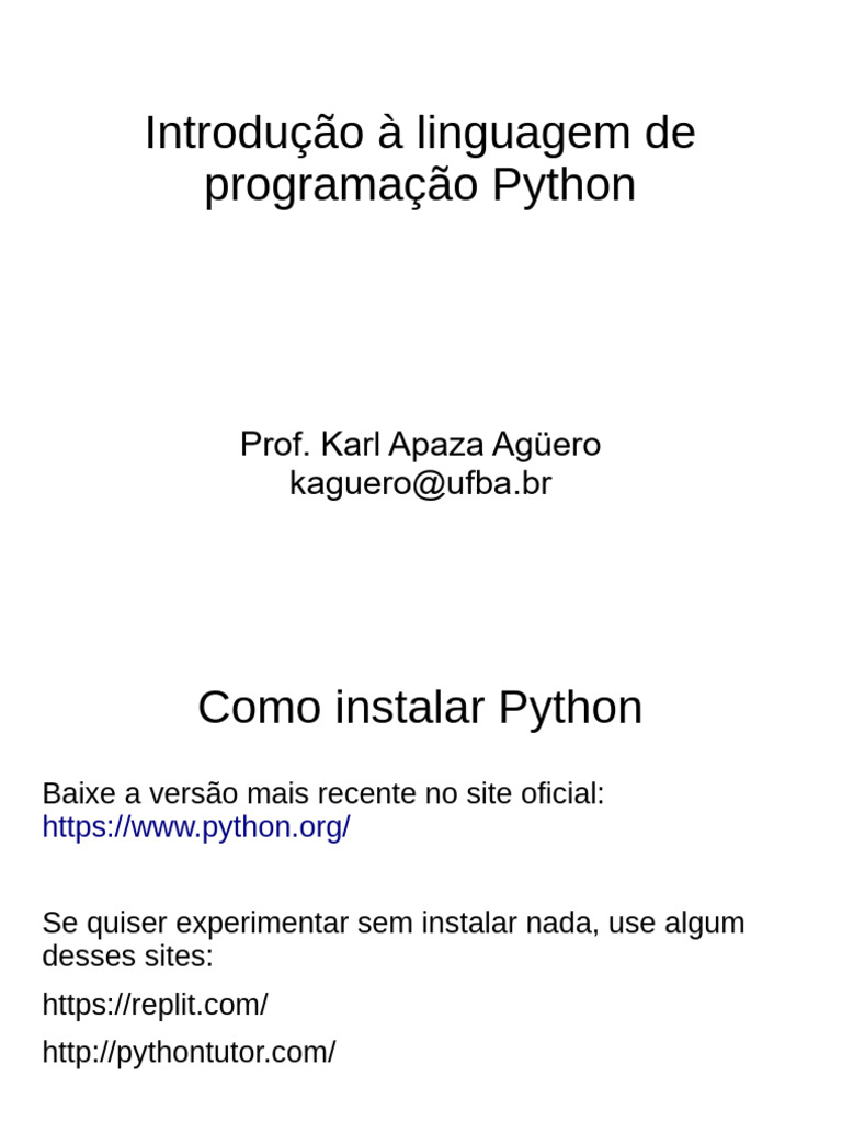 1a - Introduo Linguagem de Programao Python | PDF