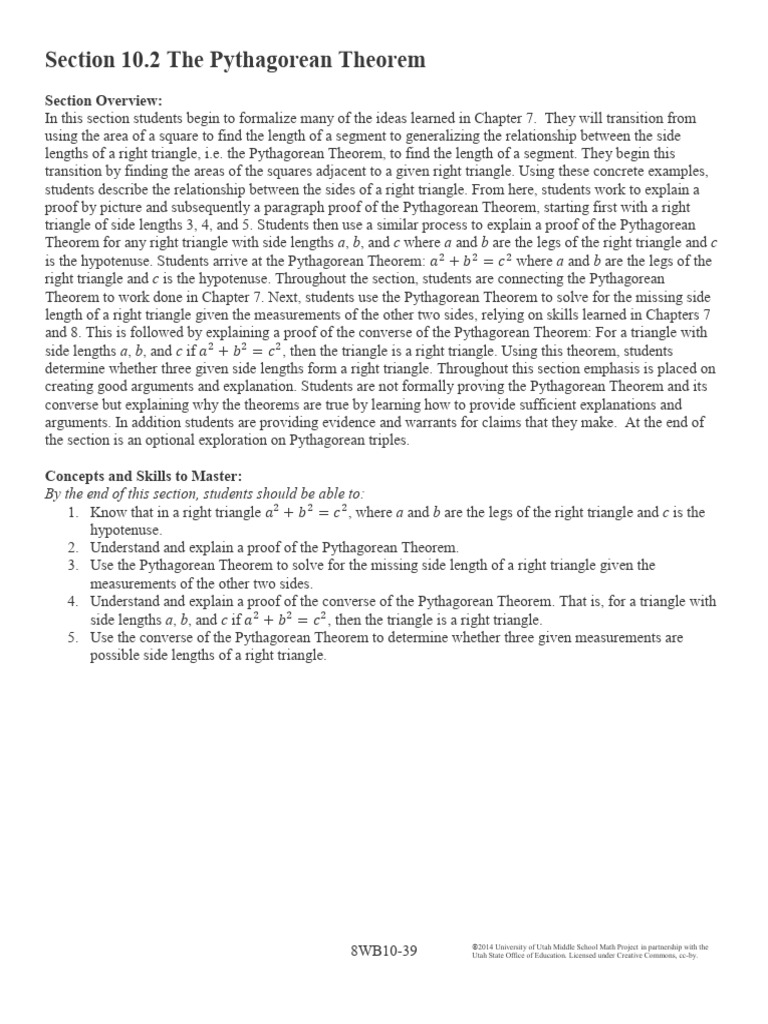 Pythagorean Theorem Textbook | PDF | Elementary Mathematics | Euclidean ...