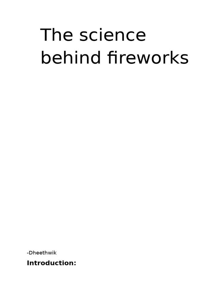 The science behind fireworks | PDF | Chemistry | Chemical Reactions