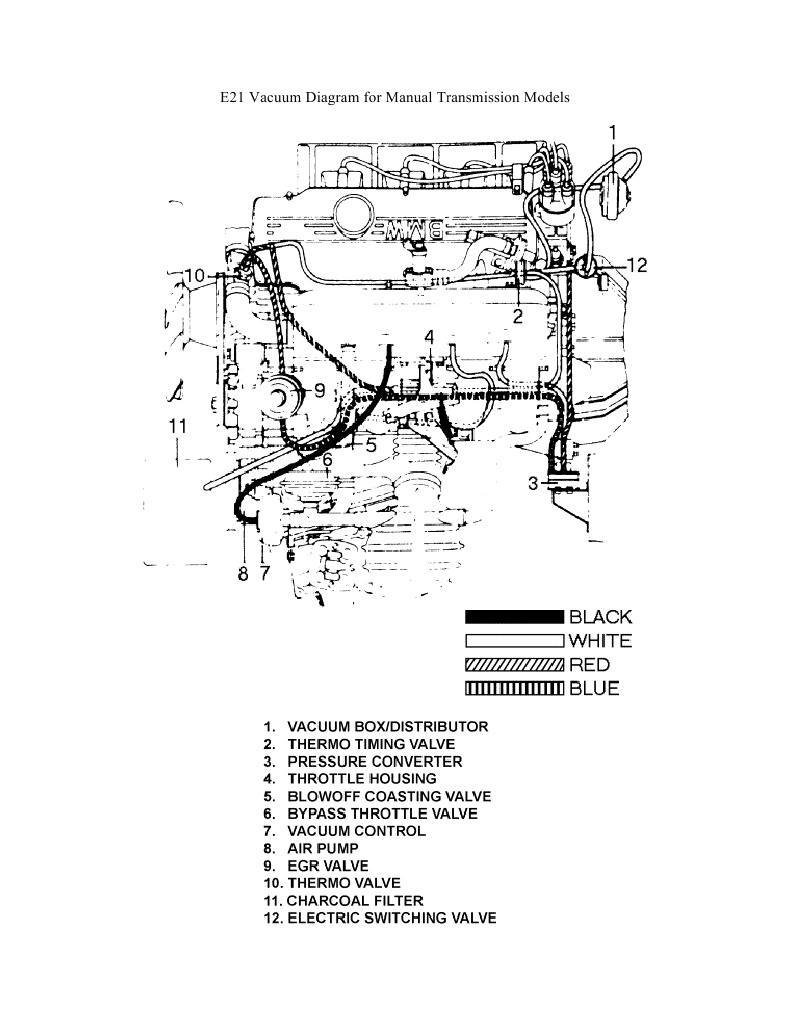 E21 Vacuum Diagram For Manual Transmission Models | PDF