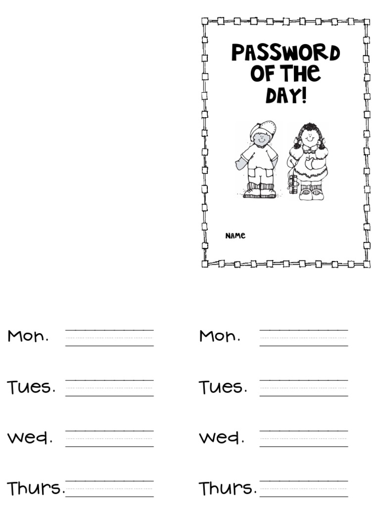 Daily Password Tracker Template | PDF | Language Arts & Discipline ...