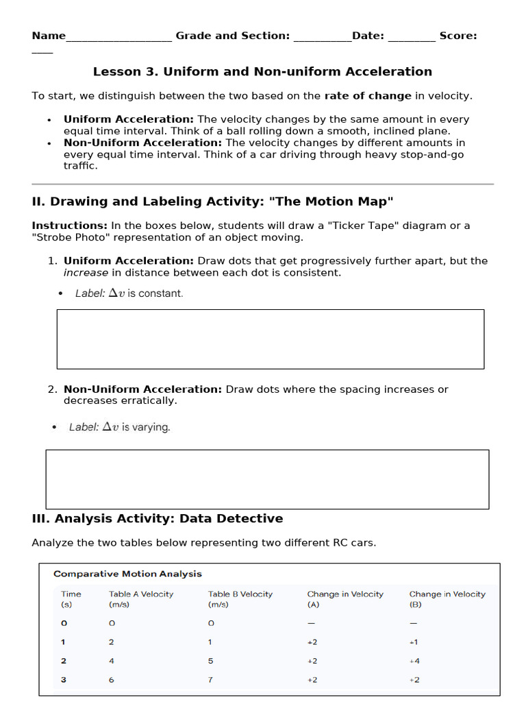 5. Uniform Amd Non Uniform Motion | PDF
