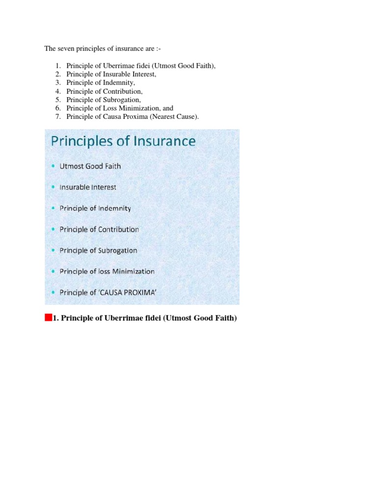 The Seven Principles of Insurance | PDF | Subrogation | Indemnity