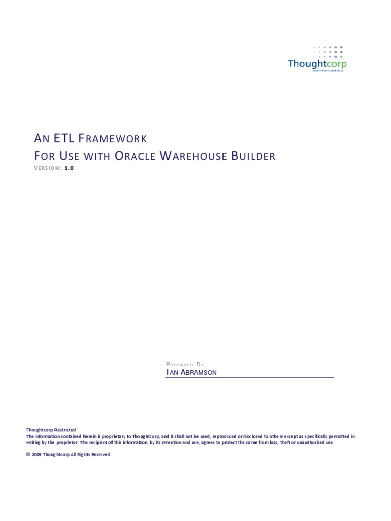 BI - An ETL Framework | PDF | Data Warehouse | Metadata