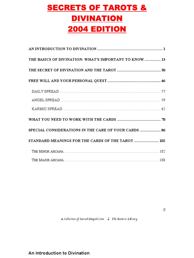 Secrets of Tarots | PDF | Divination | Time