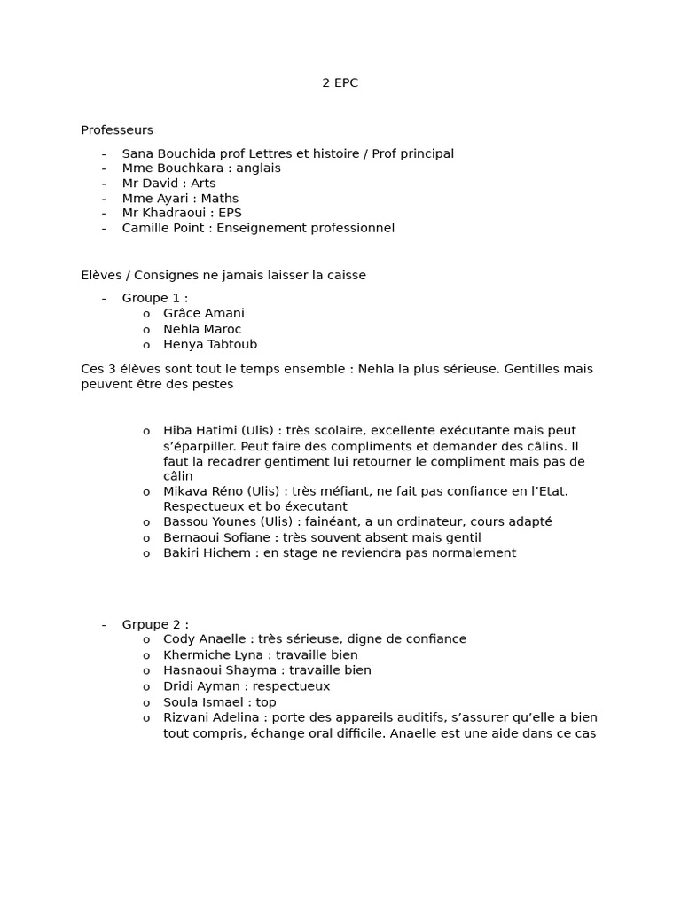 Présentation Prof Eleves | PDF