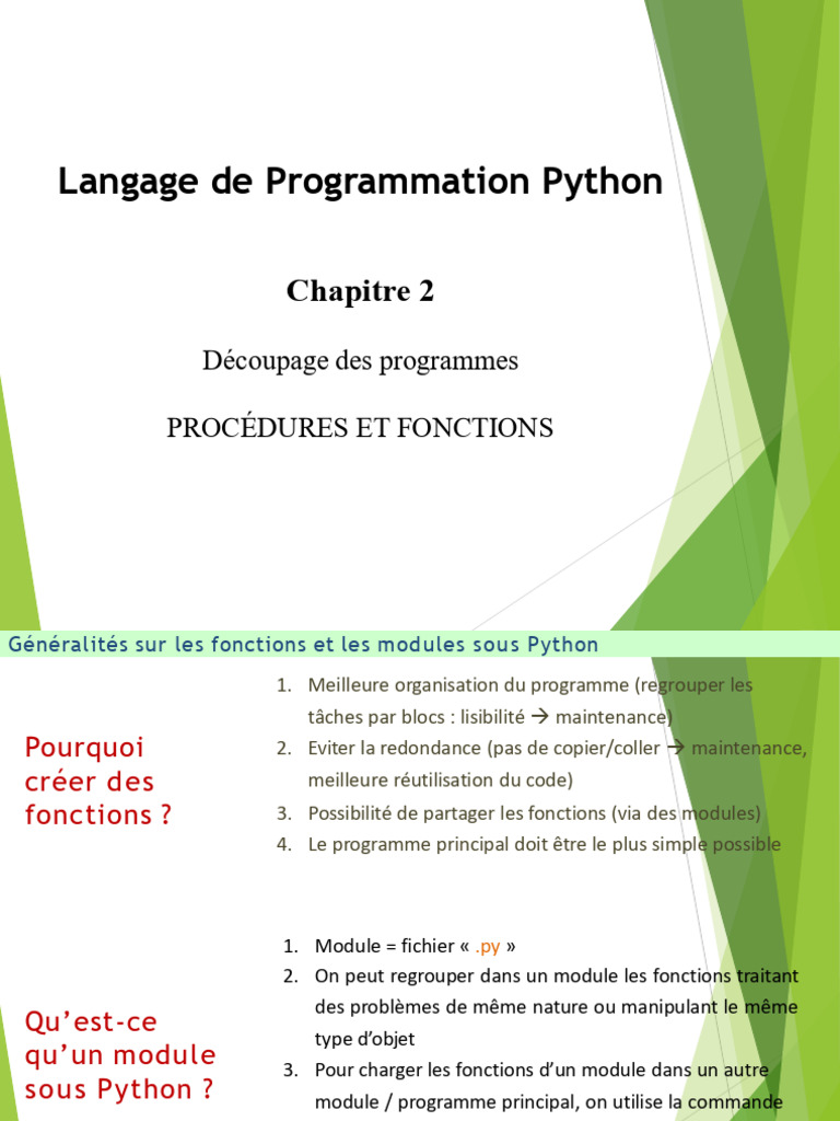 PB - programmation modulaire avec python | PDF | Programme informatique ...