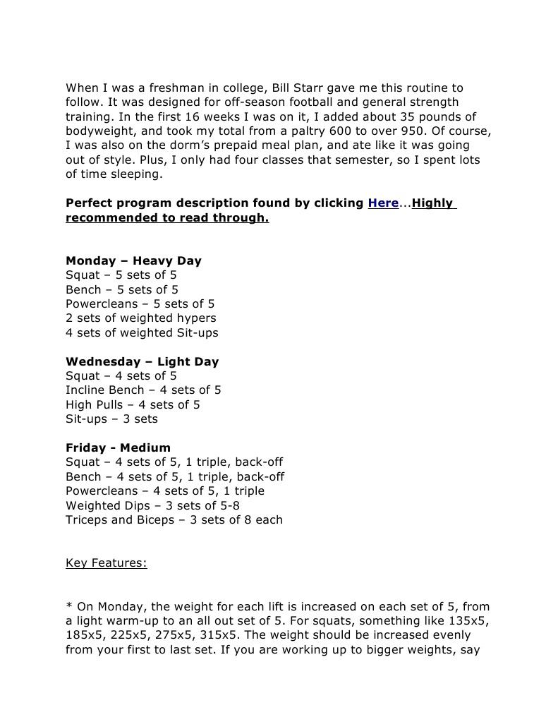 Bill Starr Workouts | PDF | Physical Exercise | Management Of Obesity