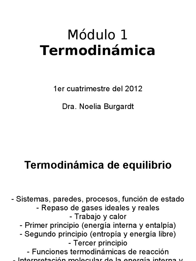 Clase 1 Termodinamica | PDF | Termodinámica | Calor