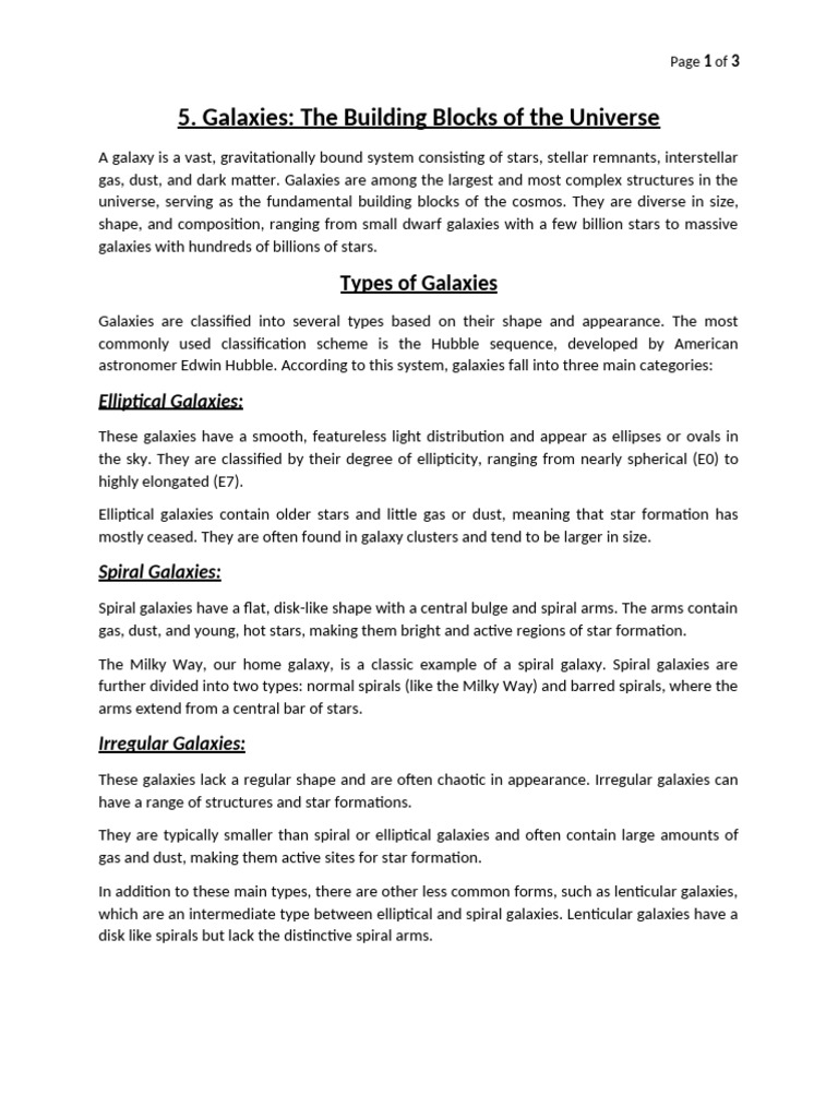 5. Galaxies | PDF | Galaxy | Stars