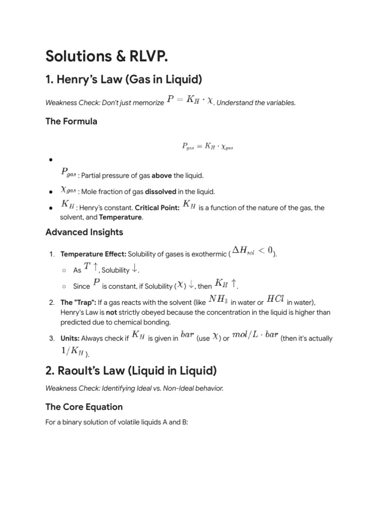 JEE Advanced Solutions Master Note | PDF | Physical Chemistry | Applied ...