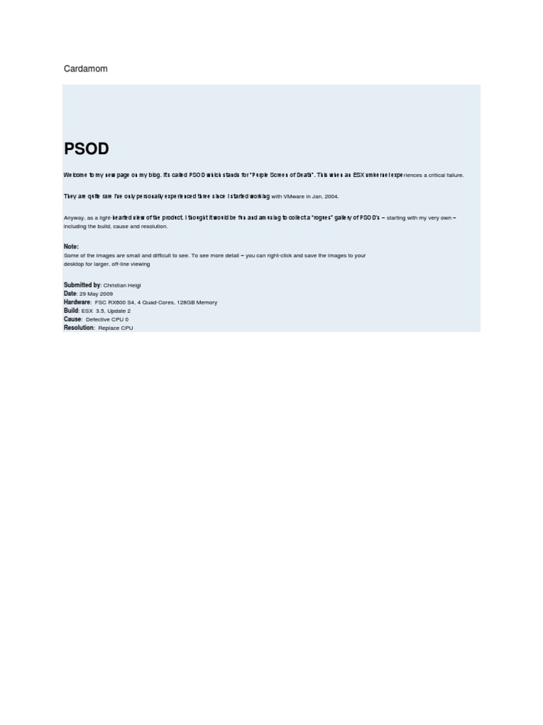 PSOD | PDF | Virtual Machine | V Mware