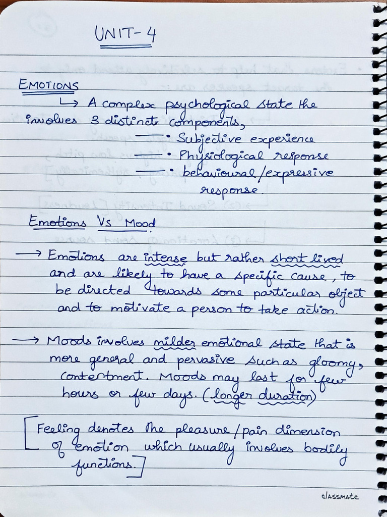 Unit 4(Emotion)Notes | PDF | Thalamus | Basal Ganglia