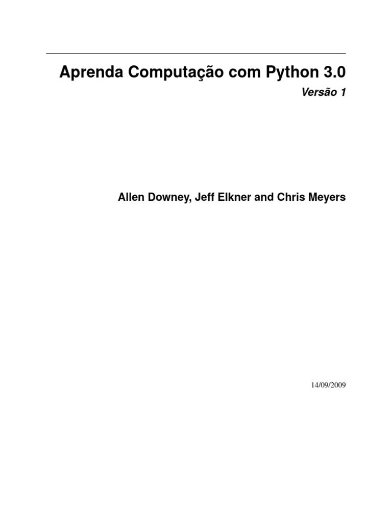 Aprenda Computação Com Python 3.0 | PDF | Python (linguagem de ...