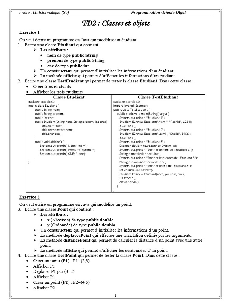 TD2-Java-Classe Et Objets - Correction | PDF | Équation du second degré ...