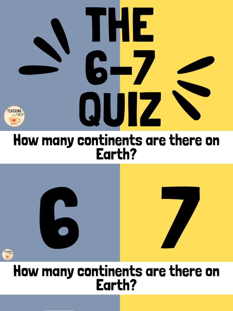 The 6-7 Quiz @Teachingteacup | PDF